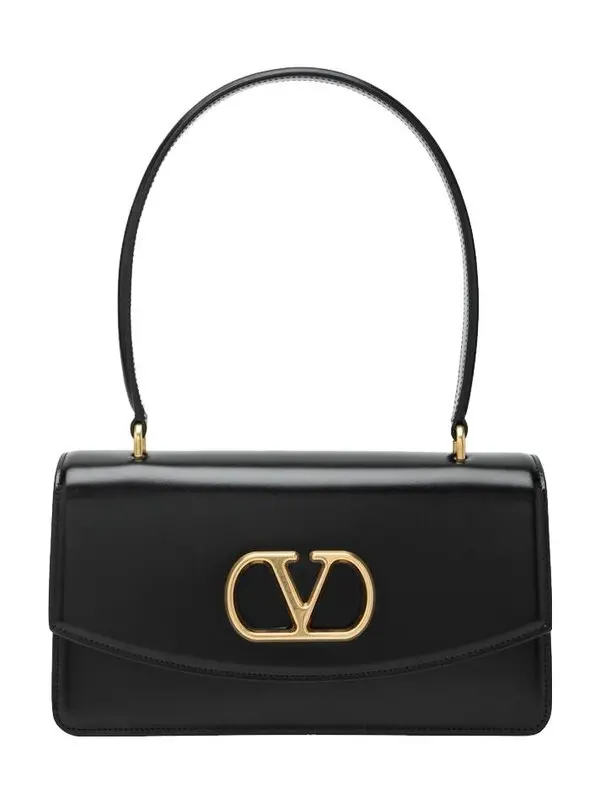 Valentino Garavani Vain Bag In Glossy Calfskin - Black