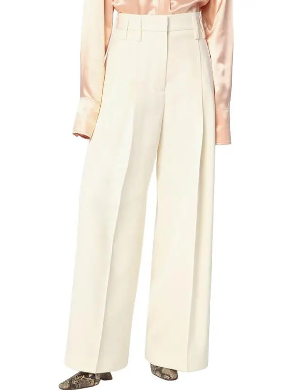 JIL SANDER Wide Trousers In Silk Blend - White