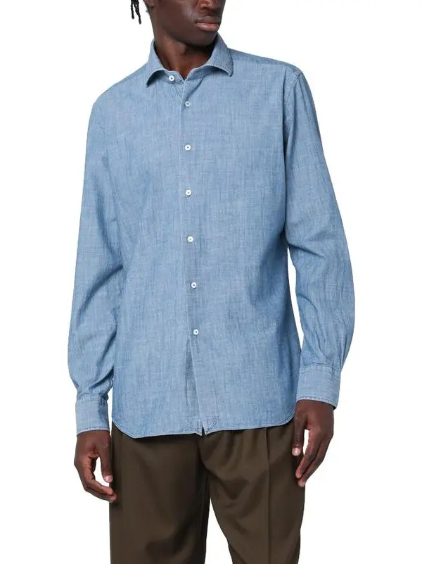 XACUS Light Denim Tailor Fit Shirt - Blue