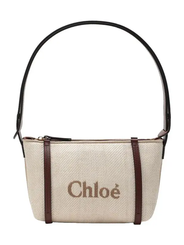 Chloé Jacquard Cotton Shoulder Bag - Beige