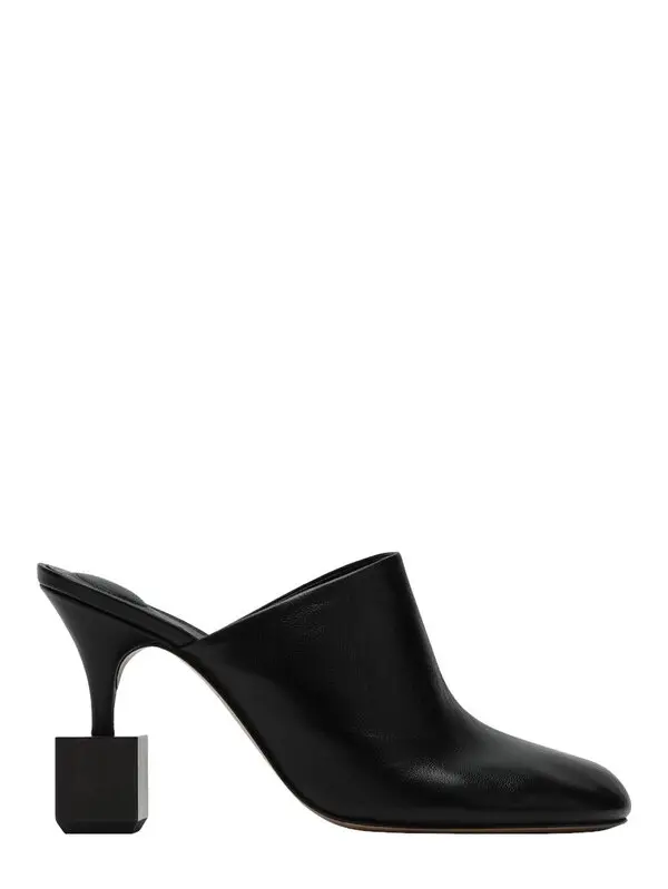 Jacquemus Mule With Geometric Heel - Black