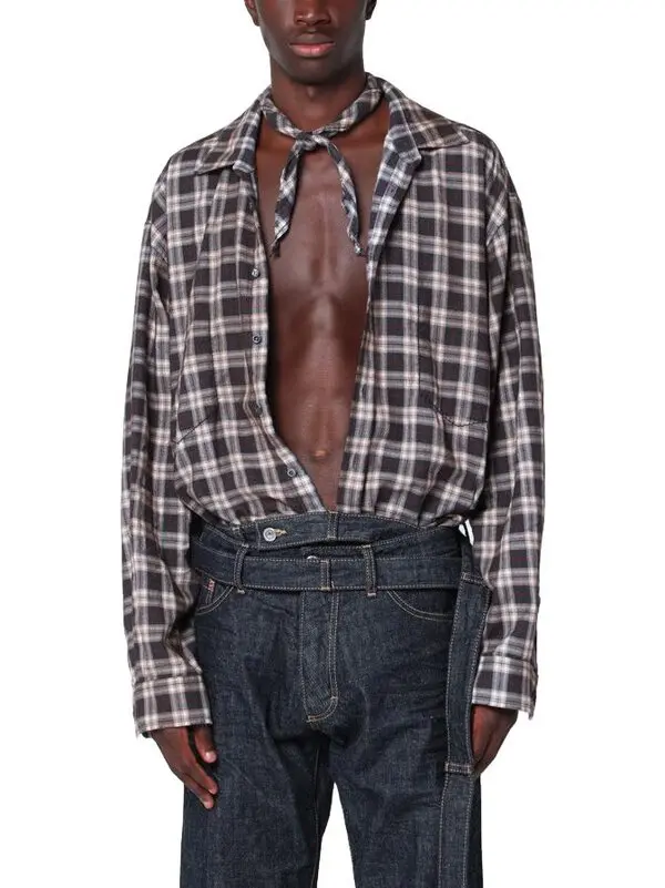 MAGLIANO X D2 Charcoal Cotton Checked Shirt - Multicolor