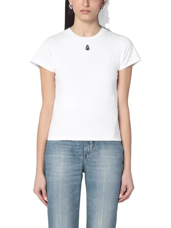 Alexander McQueen T-shirt With Skull Embroidery - White