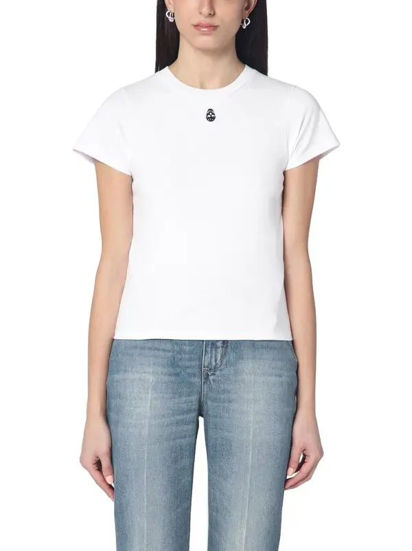 Alexander McQueen T-shirt With Skull Embroidery - White