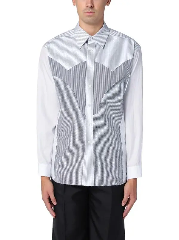 MAISON MARGIELA Striped Patchwork Shirt - White