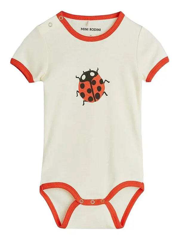 MINI RODINI Bodysuit With Ladybug - White
