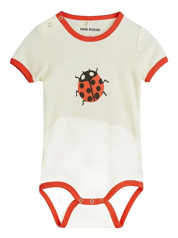 MINI RODINI Ladybug Bodysuit - White