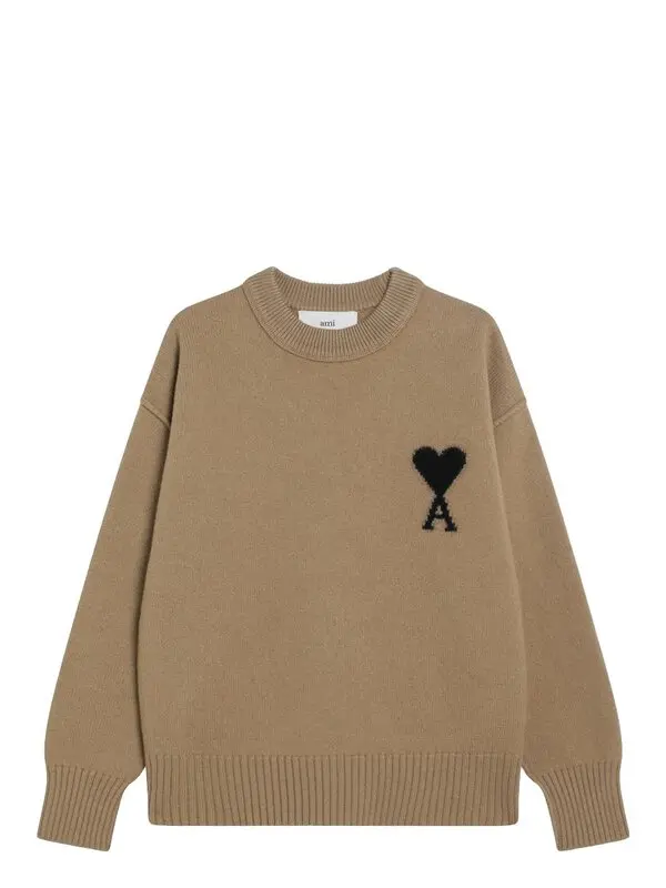 Ami De Coeur Wool Sweater - Beige