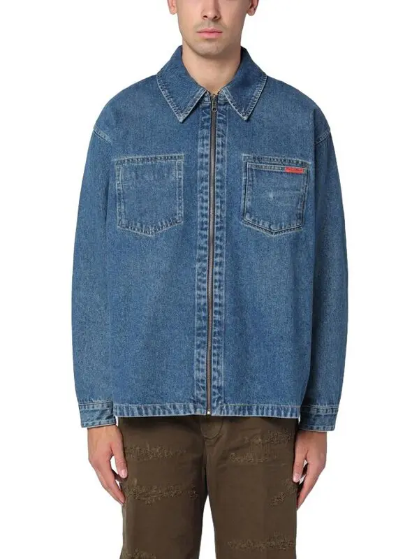 Martine Rose Reversible Denim Zip Jacket - Blue