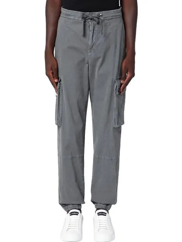 Dolce & Gabbana Cotton Cargo Trousers - Grey