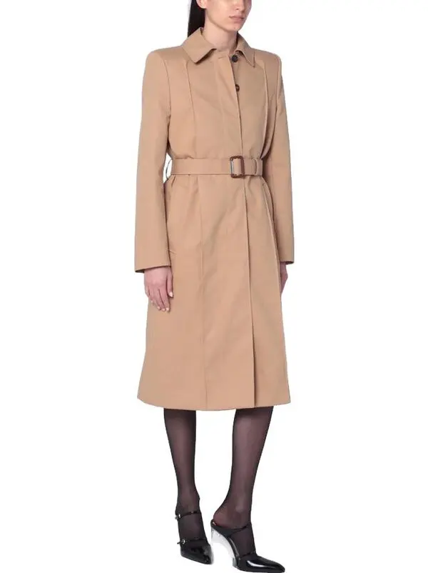 Alexander McQueen Trench Coat With Belt - Beige