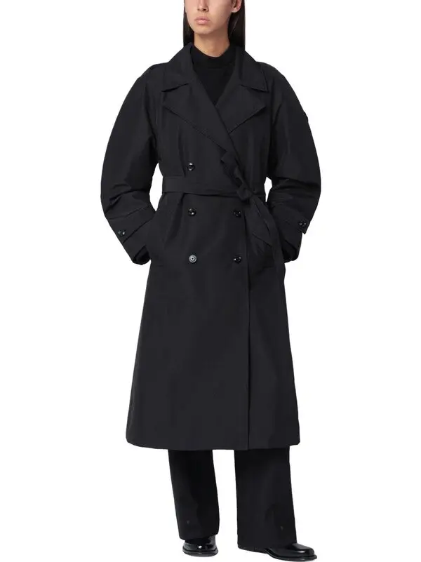 MONCLER X EDWARD ENNINFUL Double-breasted Trench Coat - Black