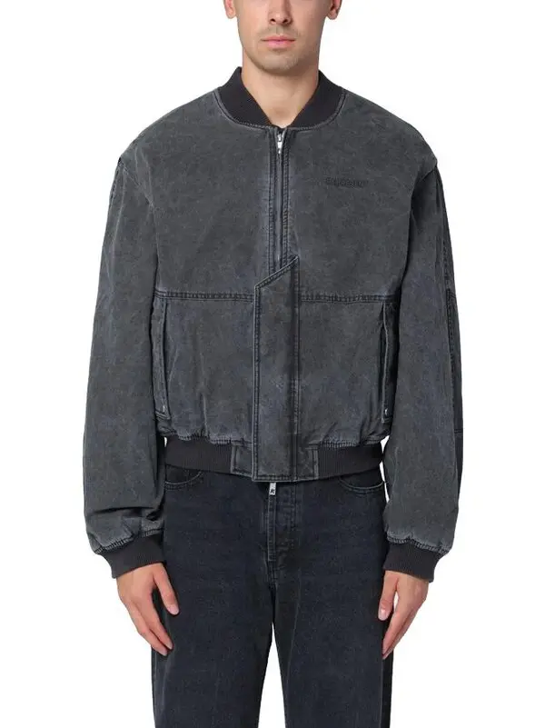 REPRESENT Washed Cotton Bomber Jacket - Black