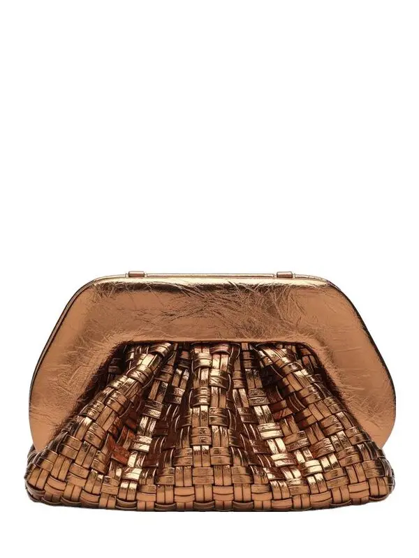 THEMOIRE Micro Woven Laminate Clutch - Metal