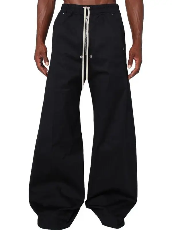 Rick Owens Wide Bela Cotton Trousers - Black