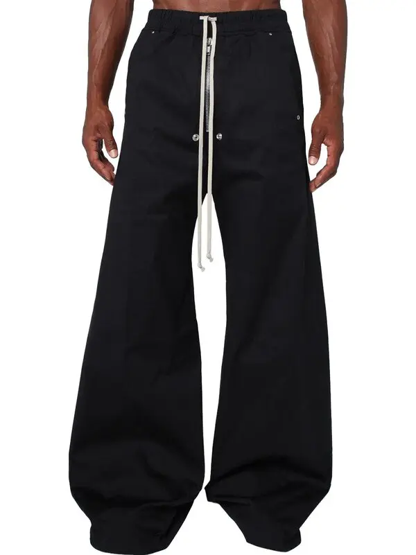 Rick Owens Wide Bela Cotton Trousers - Black