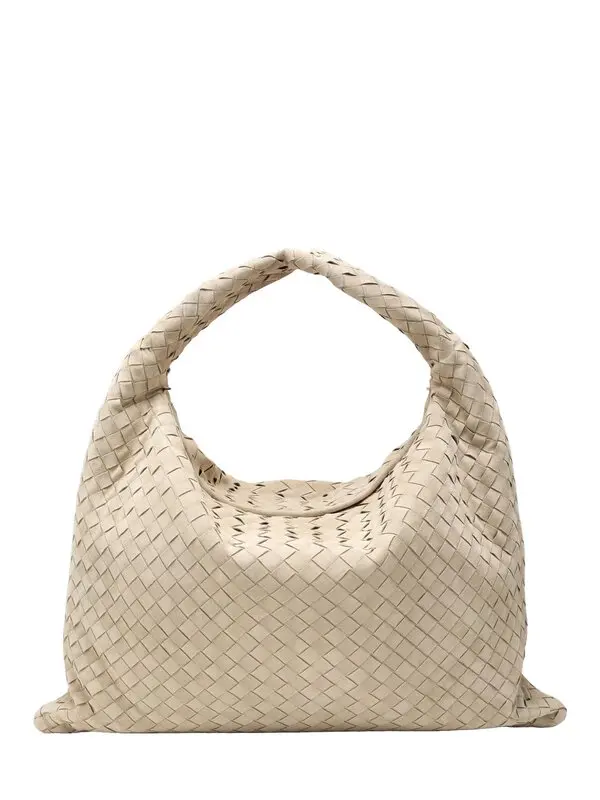 Bottega Veneta Large Suede Shoulder Bag - Beige