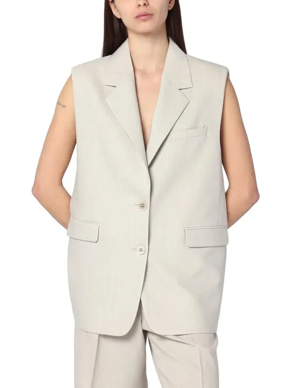 GOLDEN GOOSE Single-breasted Vest - Beige