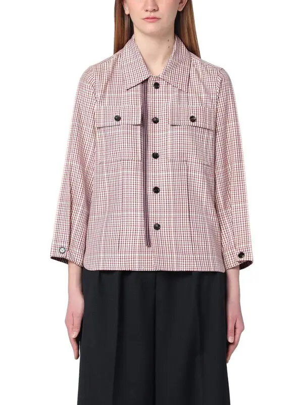 Bottega Veneta Checked Viscose Blend Shirt - Red