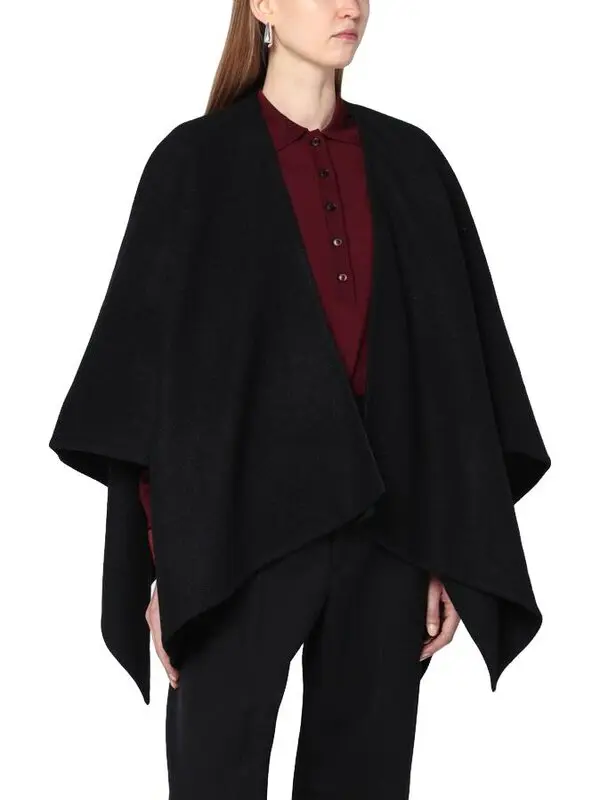 Max Mara Alpaca And Wool Cape - Black