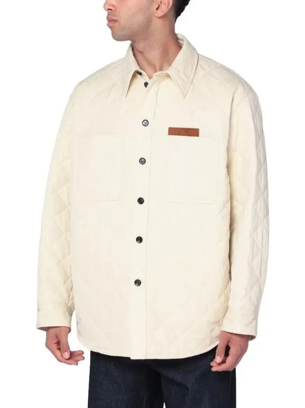 Bottega Veneta Quilted Cotton-blend Jacket With Intrecciato Detail - White