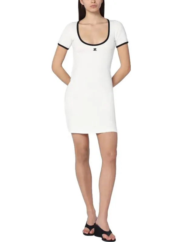 COURREGES Mini Dress In Cotton - White