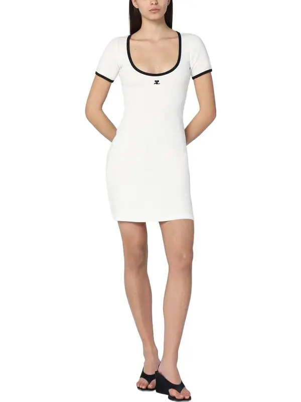 COURREGES Mini Dress In Cotton - White