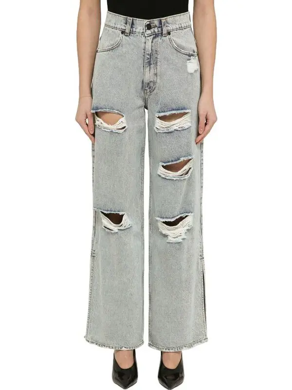 THE MANNEI Lathi Wide Leg Denim Jeans - Blue