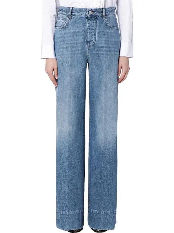 Bottega Veneta Wide Leg Jeans - Blue