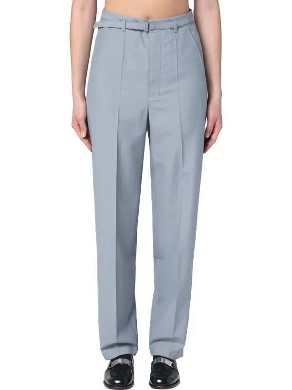LEMAIRE Mélange Trousers With Belt - Blue