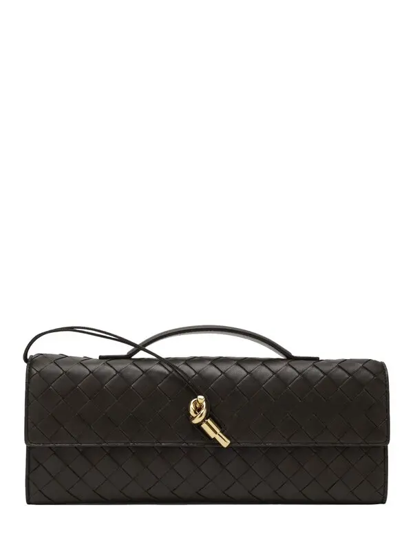 Bottega Veneta Andiamo Clutch With Handle - Brown