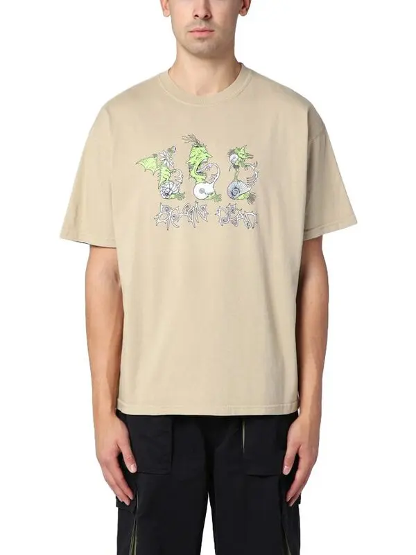 BRAIN DEAD Cotton T-shirt With Print - Beige