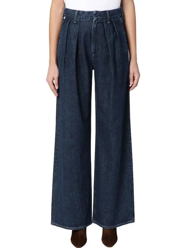 Citizens Of Humanity Wide Leg Pleated Jeans - Blue
