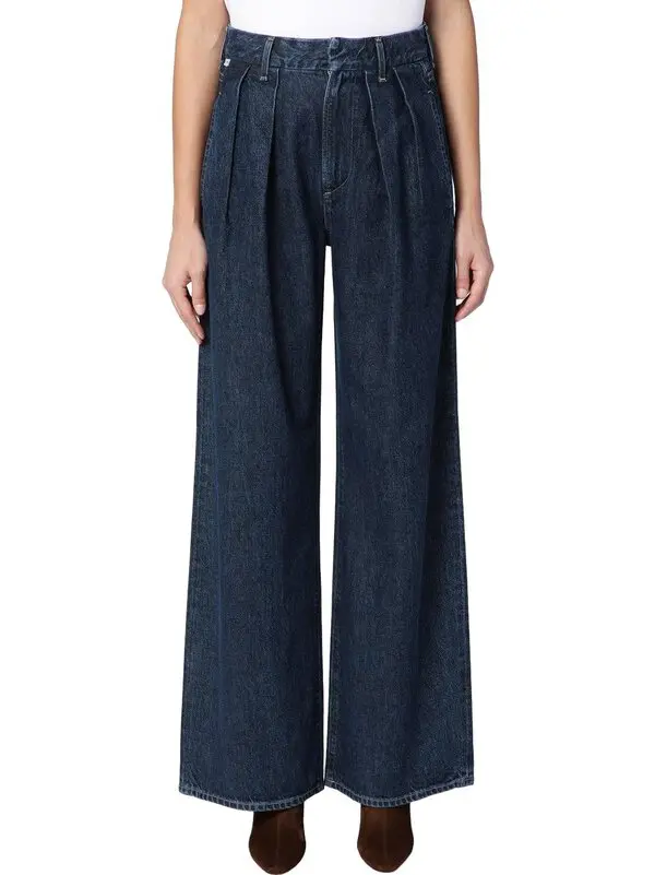 Citizens Of Humanity Wide Leg Pleated Jeans - Blue