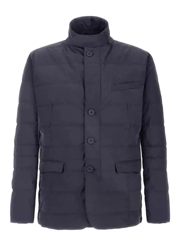 Herno Quilted Button-fastening Jacket - Blue