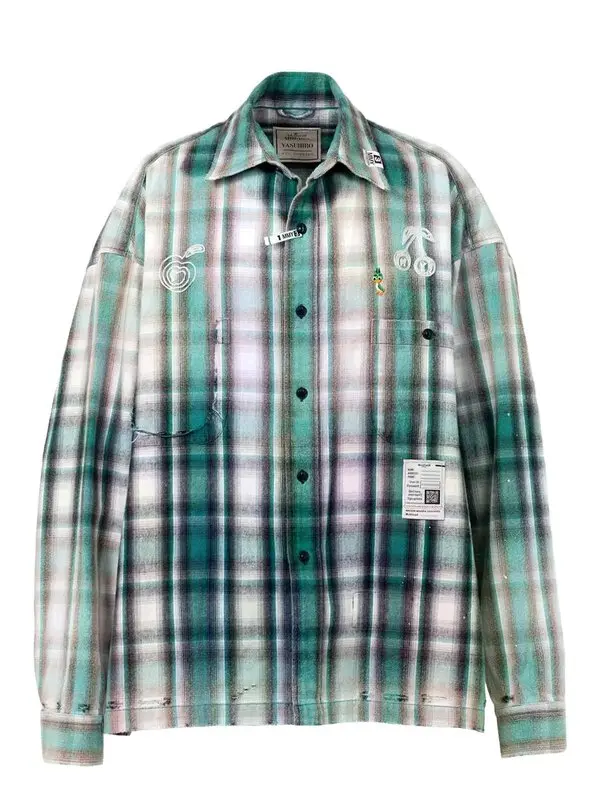 Mihara Yasuhiro Vintage Like Check Shirt - Green