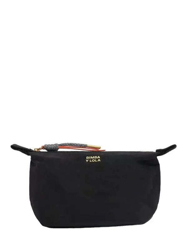 Bimba Y Lola Logo Lettering Makeup Bag - Black