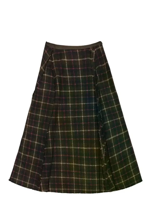 Bimba Y Lola A-line Checked Skirt - Green