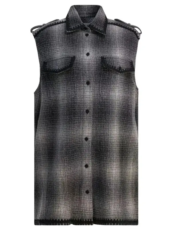 GOLDEN GOOSE Checked Mini Dress - Grey