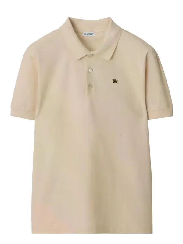 Burberry Logo Cotton Polo Shirt - Neutrals