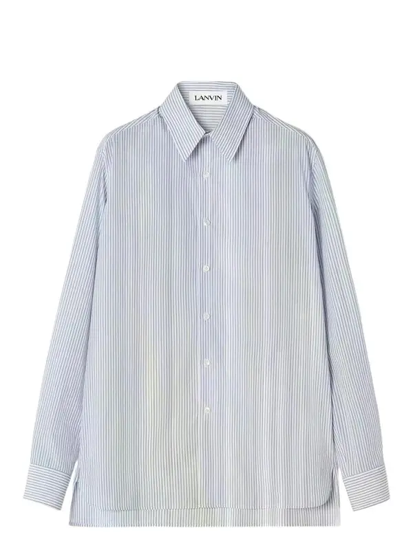 LANVIN Striped Buttoned Shirt - Blue