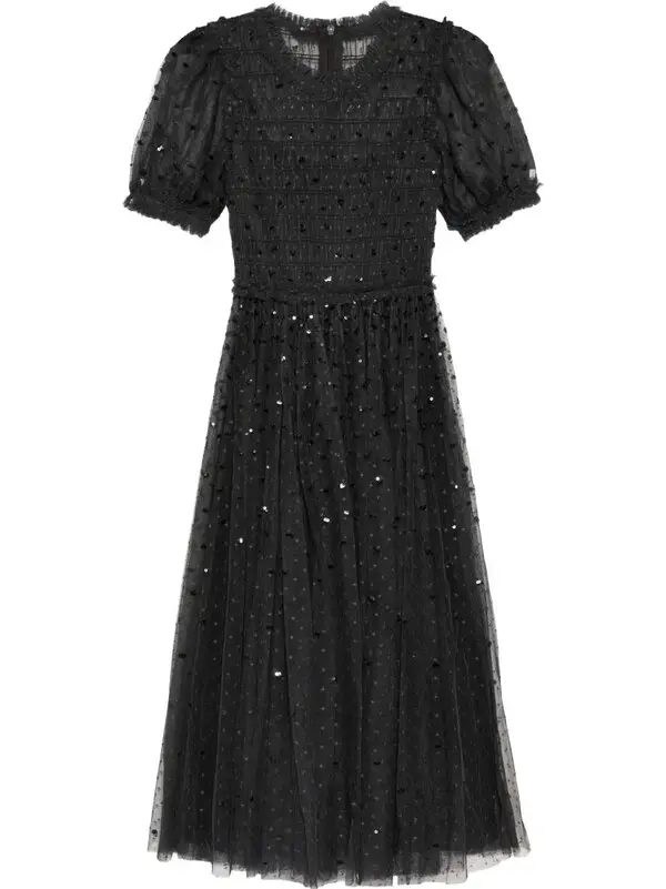NEEDLE & THREAD Giselle Midi Dress - Black