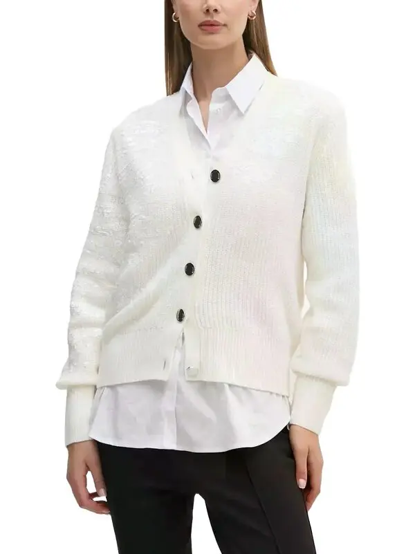 Dkny Sequin Embellished Cardigan - White