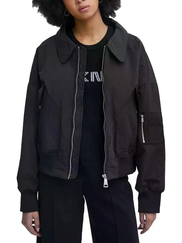 Dkny Collared Zip Jacket - Black