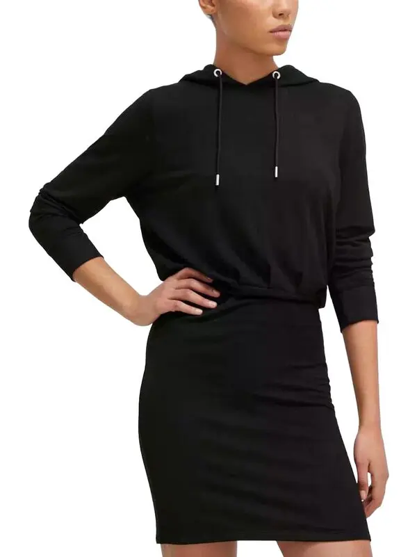 Dkny Hooded Mini Dress - Black