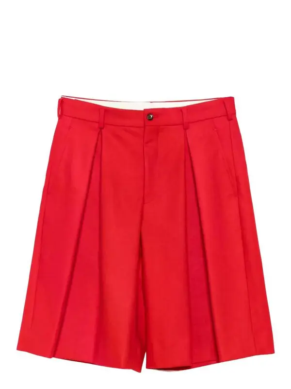 Comme Des Garçons Wool Tailored Shorts - Red