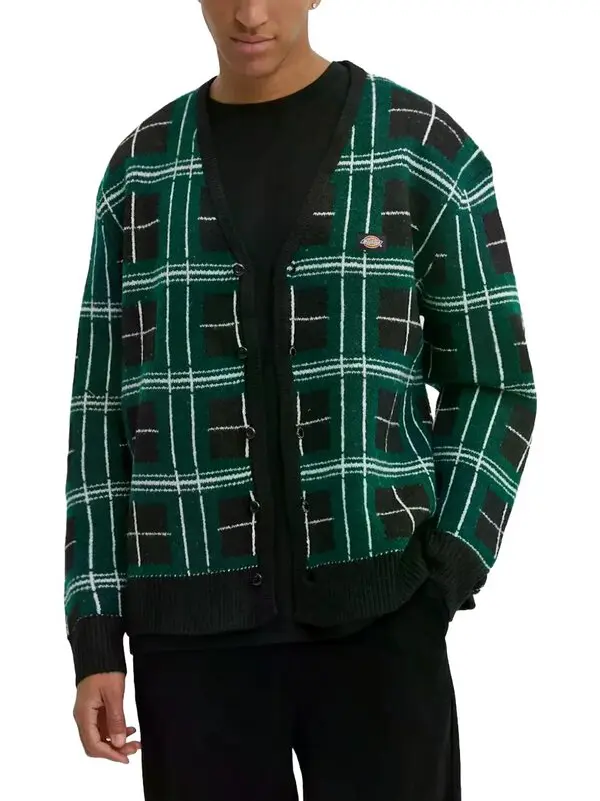 Dickies Plaid Cardigan - Black