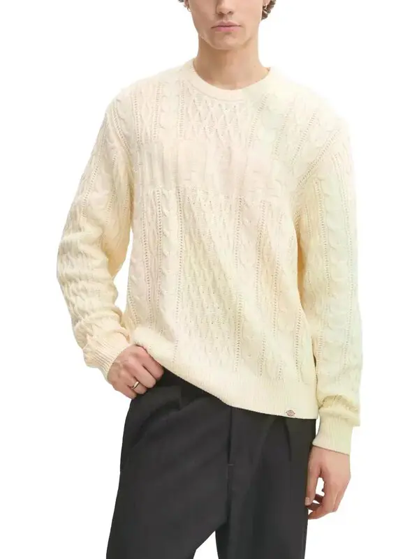 Dickies Cable-knit Crew-neck Sweater - White