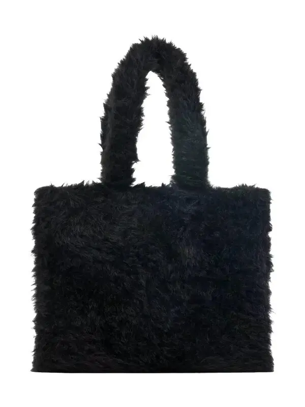 Camper Fluffy Tote Bag - Black