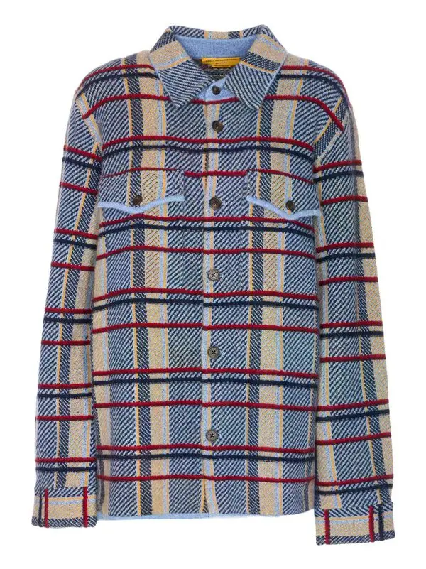 Guest In Residence Plaid Cashmere Shirt - Blue